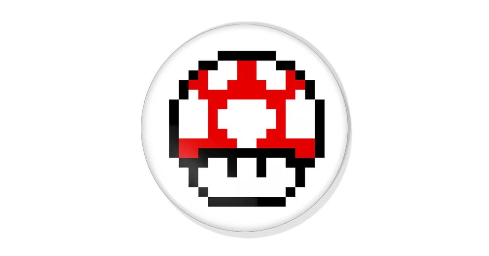 Pixel gomba kitűző - Filmek és Gameing - Odango