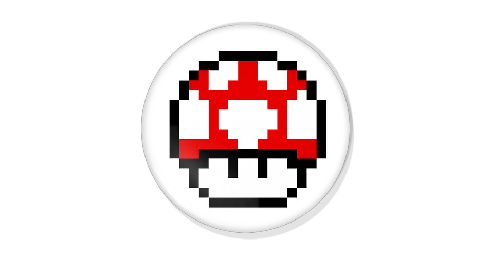 Pixel gomba kitűző - Filmek és Gameing - Odango